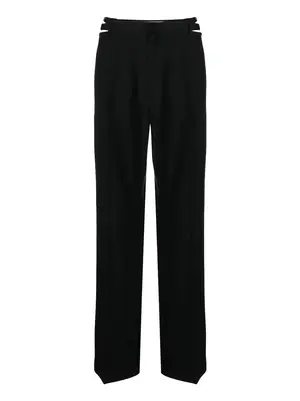 DION LEE Lingerie Cut-out Wool Trousers - Black