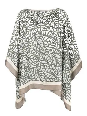 Brunello Cucinelli Graphic-print Draped Blouse - Green