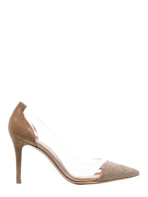 GIANVITO ROSSI Plexi Glitz 85mm Pumps - Neutrals