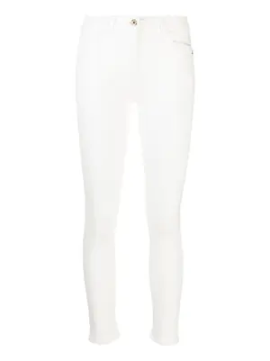 Patrizia Pepe Logo-embellished Skinny Jeans - White