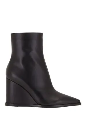 GIANVITO ROSSI Wedge-heel Pointed-toe Boots - Black
