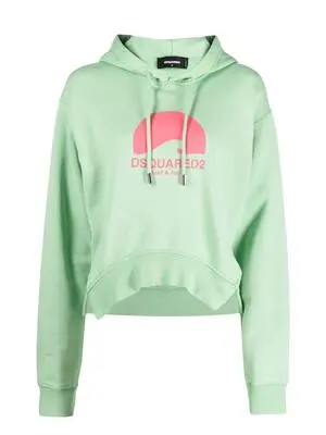 Dsquared2 Logo-print Detail Hoodie - Green