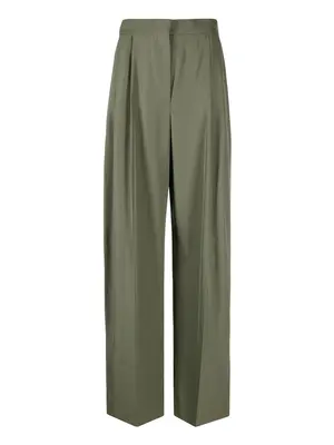 Alexander McQueen High-waisted Tailored Trousers - Green