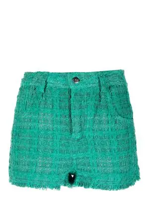 IRO PARIS Tweed Mini Shorts - Green
