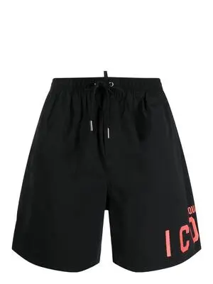 Dsquared2 Logo Print Swim Shorts - Black