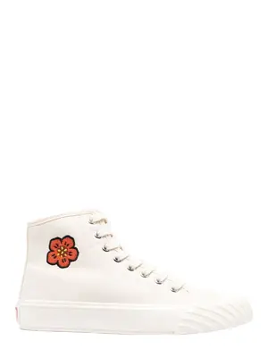Kenzo Embroidered Logo High-top Sneakers - Neutrals