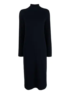 ONEFIFTEEN Ribbed-knit Roll Neck Dress - Blue