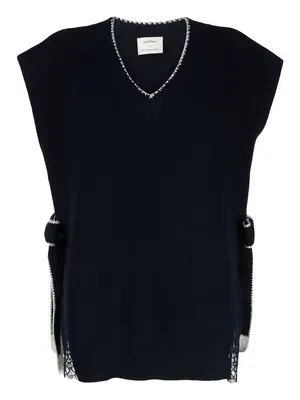 ONEFIFTEEN Side-tie Knit Vest - Blue
