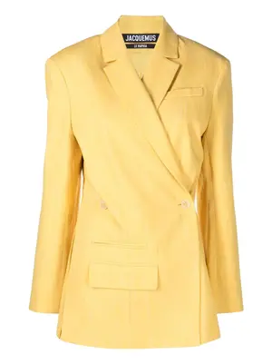 Jacquemus Asymmetric Double-breasted Blazer - Yellow