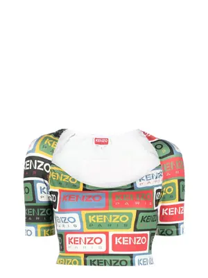 Kenzo Logo-print Crop Top - Green