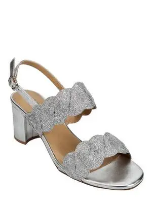 Vaneli Lettie Sandal - Silver Weave Fabric