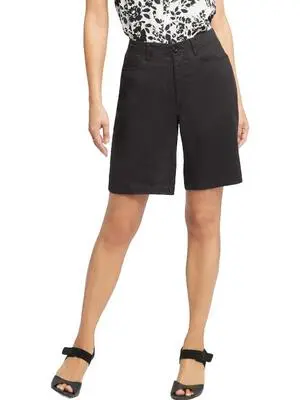 NYDJ Linen Blend Bermuda Shorts - Black