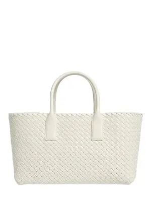 Bottega Veneta Small Cabat Intreccio Tote - 9009 White-gold