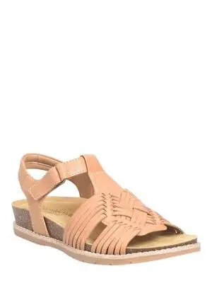 COMFORTIVA Gladia Woven Leather Sandals - Luggage