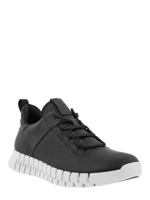 Ecco Gruuv Leather Sneakers - Black/black