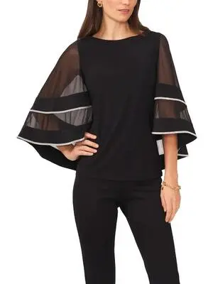 Chaus Illusion Cape Blouse - Black