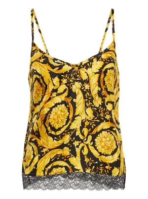 Versace Barocco Silk Camisole - Yellow