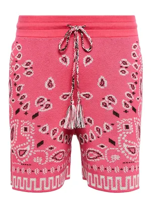Alanui Bandana Cotton-blend Piqué Shorts - Pink