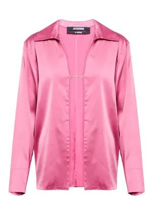Jacquemus La Chemise Notte Satin Shirt - Pink