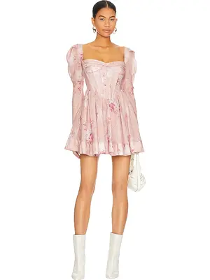 Bardot Evermore Floral Mini Dress - Soft Pink Floral