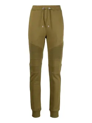 Balmain Panelled Slim-cut Track Pants - Green