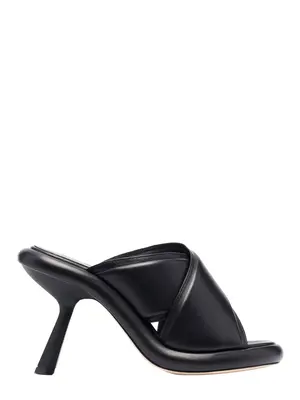 VIC MATIE Vic Matiè Crossover-strap Leather Sandals - Black