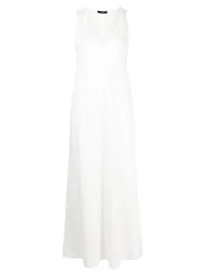 Voz V-neck Maxi Dress - White