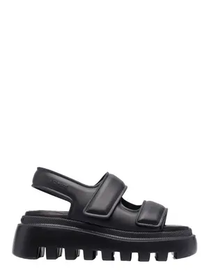 VIC MATIE Touch-strap Leather Sandals - Black