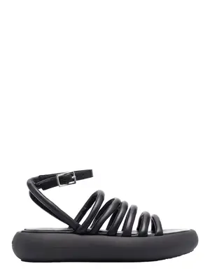 VIC MATIE Strappy Leather Sandals - Black