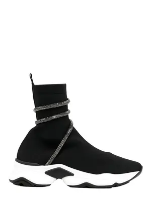 Rene Caovilla Wraparound-strap Sock Sneakers - Black