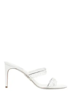 Rene Caovilla 85mm Crystal-strap Sandals - White