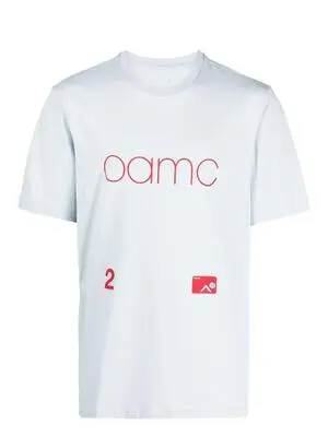 OAMC Logo-print Cotton T-shirt - Blue