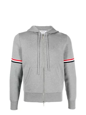 Thom Browne Thom Browne Striped Zip-Up Hoodie 055 Lt Grey