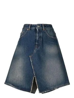 MAISON MARGIELA Distressed Denim A-line Skirt - Blue