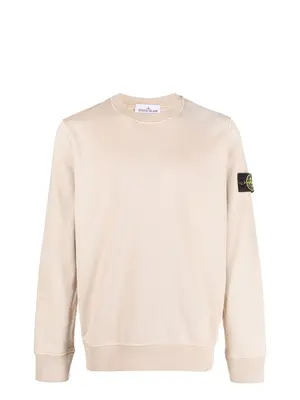 Stone Island Compass-patch Crew-neck Sweatshirt - Neutrals