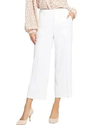 NYDJ Linen Blend Wide Leg Capri Pants - Optic White