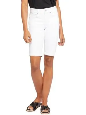 NYDJ Briella Roll Cuff Bermuda Denim Shorts - Optic White
