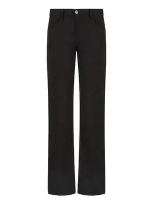 Giorgio Armani Regular-fit Virgin-wool Trousers - Black