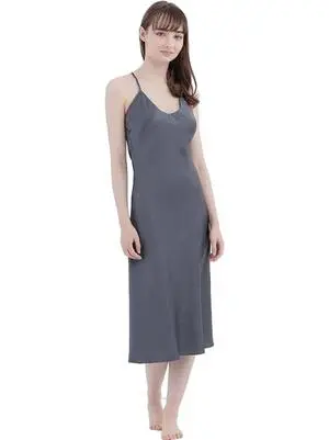 FOO TOKYO Raw Silk Camisole Dress - Charcoal