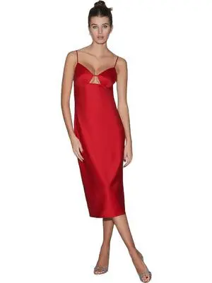 Fleur Du Mal Keyhole Slip Dress - Red