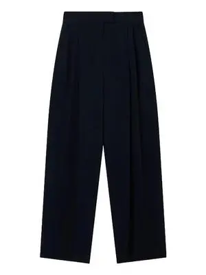 Emporio Armani Envers-satin Palazzo Trousers - Black