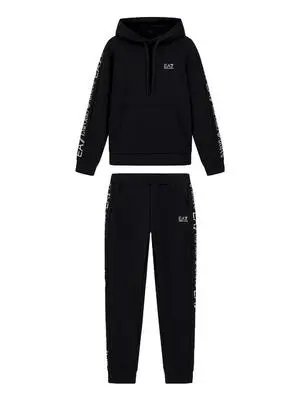 EA7 Cotton-blend Tracksuit - Black