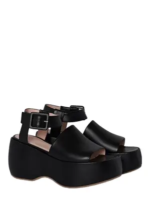 Rosetta Getty Platform Clog Sandal - Black