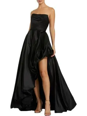 Mac Duggal Strapless High-low Satin Gown Black