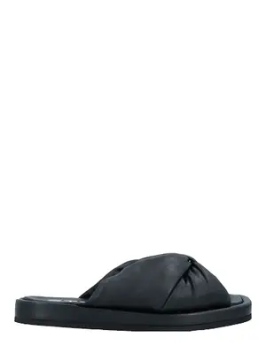 STRATEGIA STRATEGIA Leather Slide Sandals Black