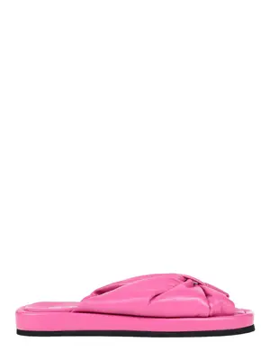STRATEGIA STRATEGIA Leather Slide Sandals Fuchsia