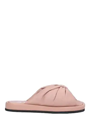 STRATEGIA Leather Slide Sandals - Pink