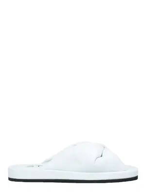 STRATEGIA STRATEGIA Leather Slide Sandals White