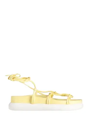 UNLACE Textile Fiber Flatform Sandals Yellow