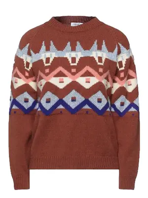 LIU •JO Multicolor Patterned Sweater - Brown